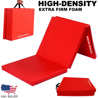 High-Density Firm Foam Tri-Folding Mat Thick Exercise Gymnastics Panel ...