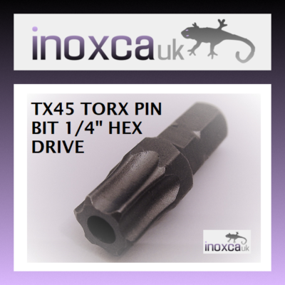 12 @ T45 TX45 TORX PIN SECURITY HEXAGONAL BITS 1/4" HEX DRIVE WITH HOLE ...