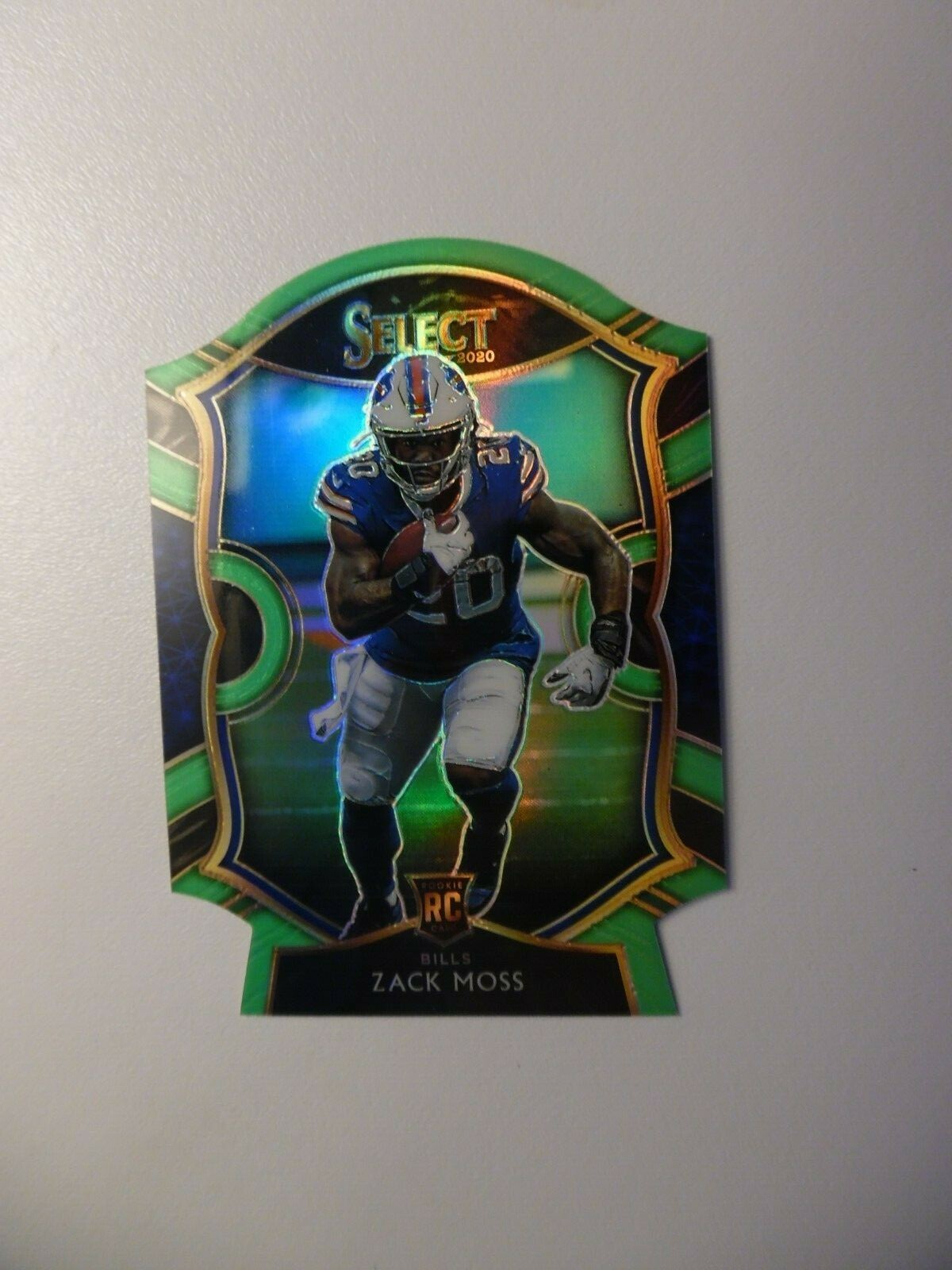 2020 Panini Select SP Die Cut Neon Green Prizm Rookie RC Zack Moss ...