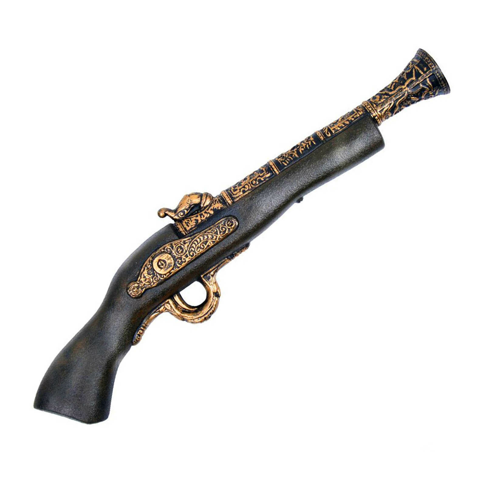 Pirate Pistol Gun Musket Brown Gold Costume Accessory Prop Toy Plastic ...