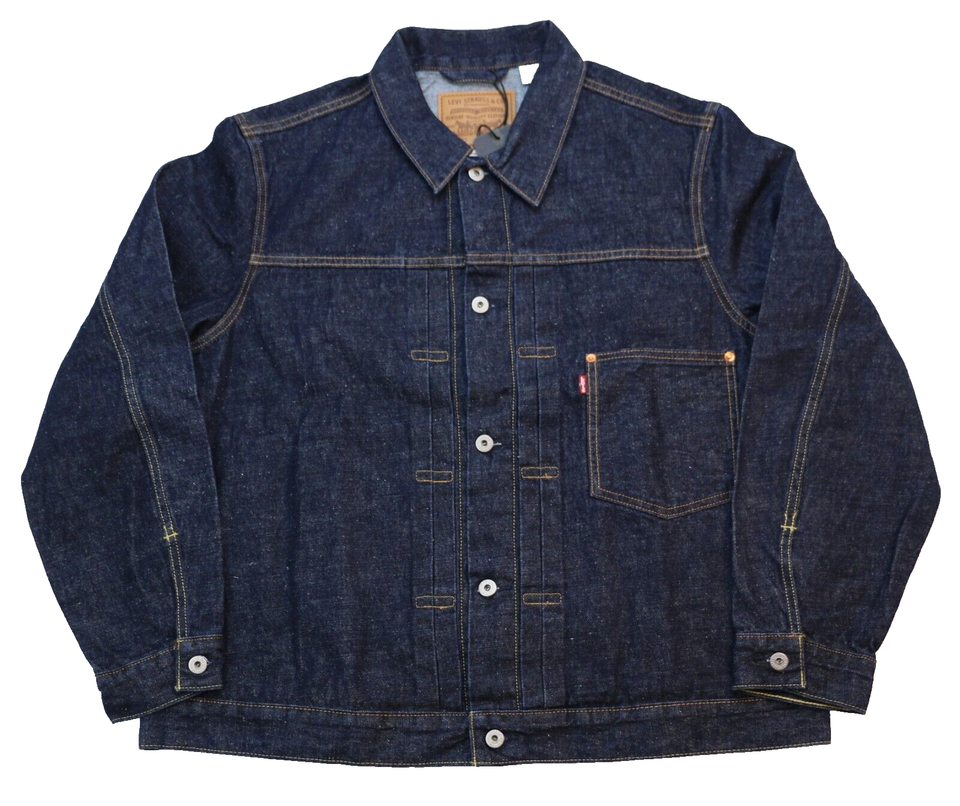 Levi's Premium Type 1 Denim Jacket Selvedge Trucker Men's Size S Dark ...