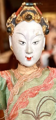 Antique 19th Century Chinese Oriental Opera Doll With Embroidered Silk ...
