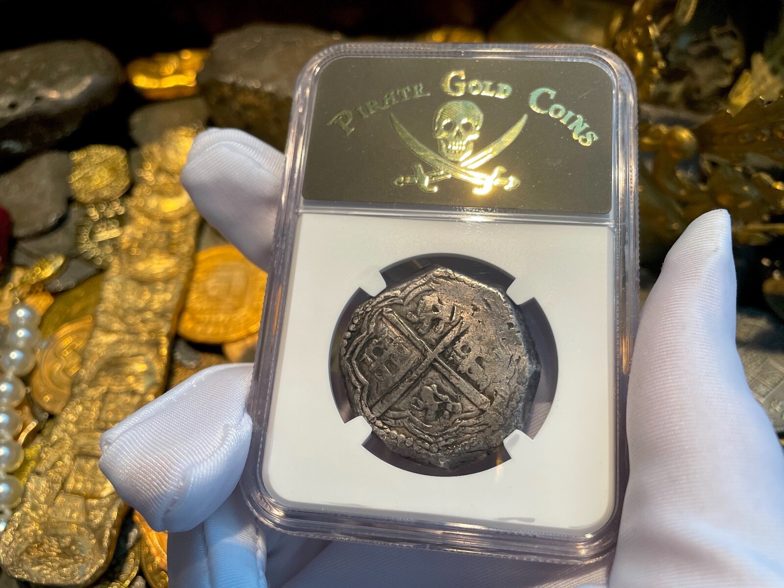 JUPITER w/ COA WRECK STAR LIMA PERU 1659 NGC 25 8 Reales PIRATE SILVER ...