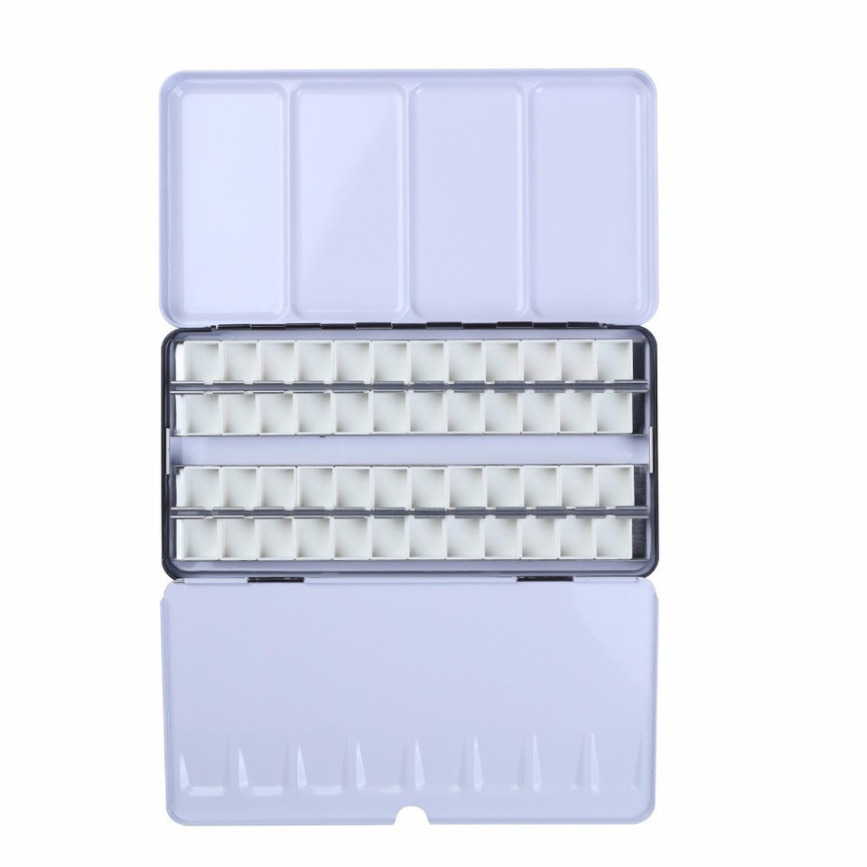 Empty Watercolor Paints Tin Box 6/12/24 Pcs Full Pans or 12/24/48 Half ...