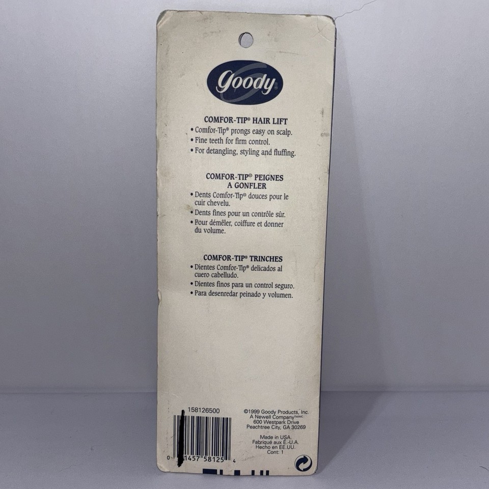 Vintage 1999 New Old Stock Goody Comfor-Tip Hair Lift Pick Comb Combo ...