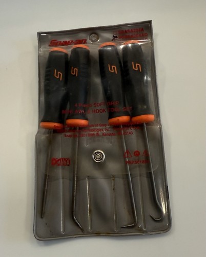 SNAP-ON #SGASA204AO 4 PIECE SOFT GRIP MINI AWL & HOOK TOOL SET Orange ...