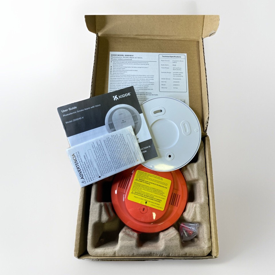 🔥Kidde Detect Smoke Alarm Model 20SD10-V, 10 Year Battery with VOICE ...