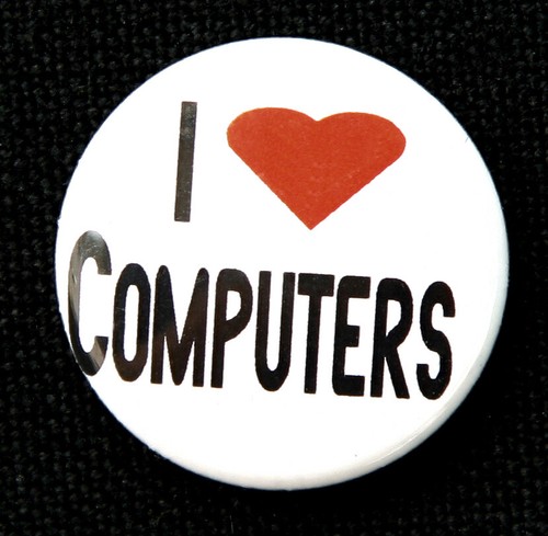 I LOVE COMPUTERS - Novelty Button Pinback Badge 1" Tech Geek Heart | eBay