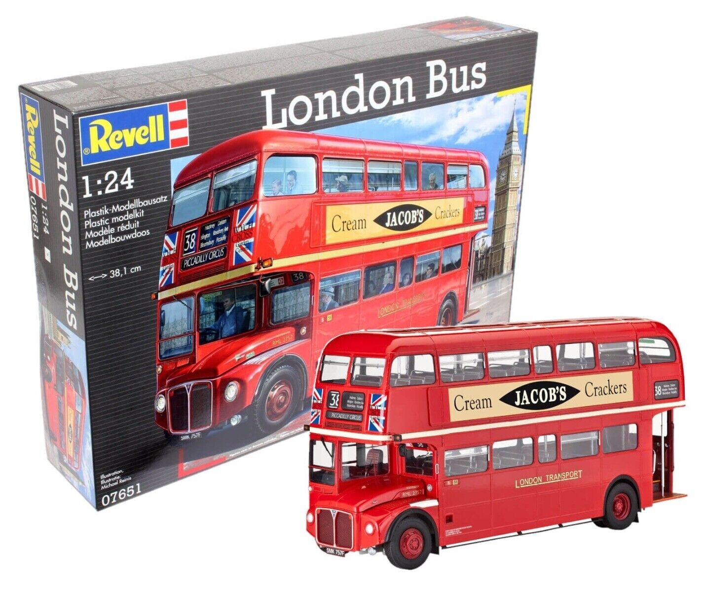 Revell 1:24 SCALE London Bus Plastic Model Kit #7651~NEW in BOX ...