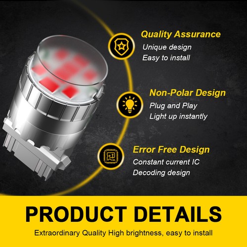 2X 3156 3157 3057 Red LED Brake Stop Tail Light Parking Bulbs Red ...