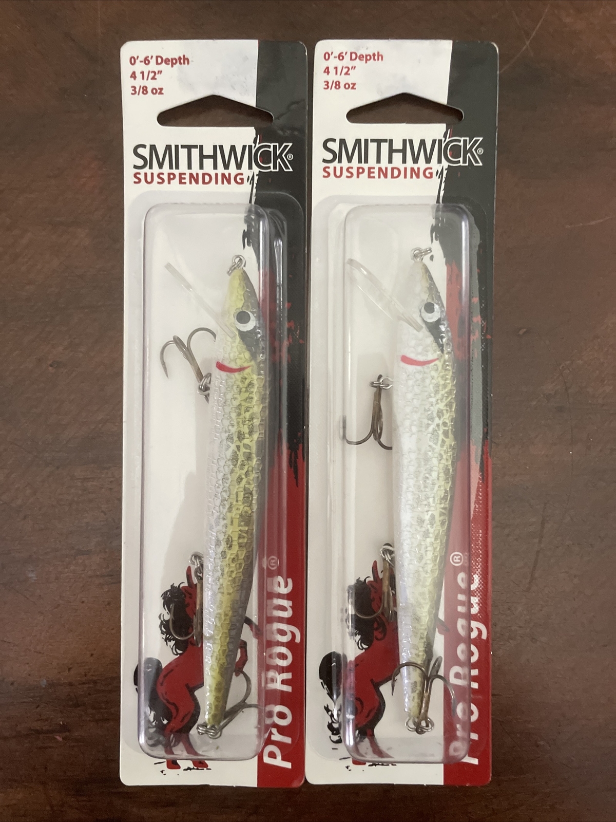 x2 Smithwick Suspending Pro Rouge-Lappie ASDRB12299 Jerk Bait 4 1/2" 3/8 oz | eBay