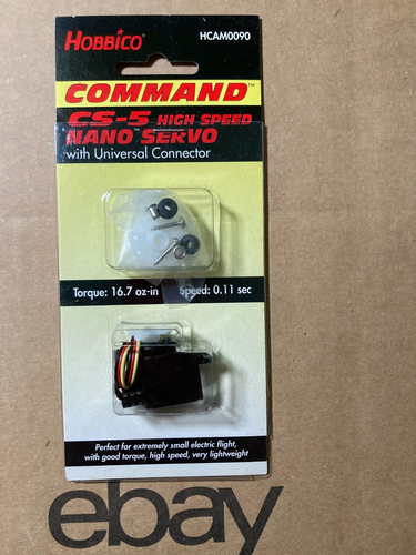 2 OF Hobbico Command CS-5 Hi Speed Nano Servo w/Universal Connector ...