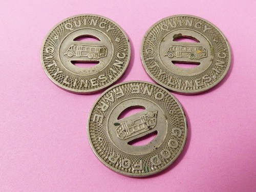 VTG Quincy City Lines Good for one Fare Bus Token lot of 3 | eBay