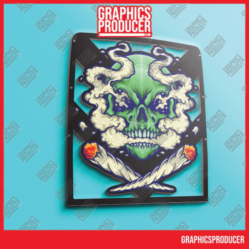 Yamaha Banshee Grill Smoking SKULL Fenders Pvc 2mm Premium Design ...