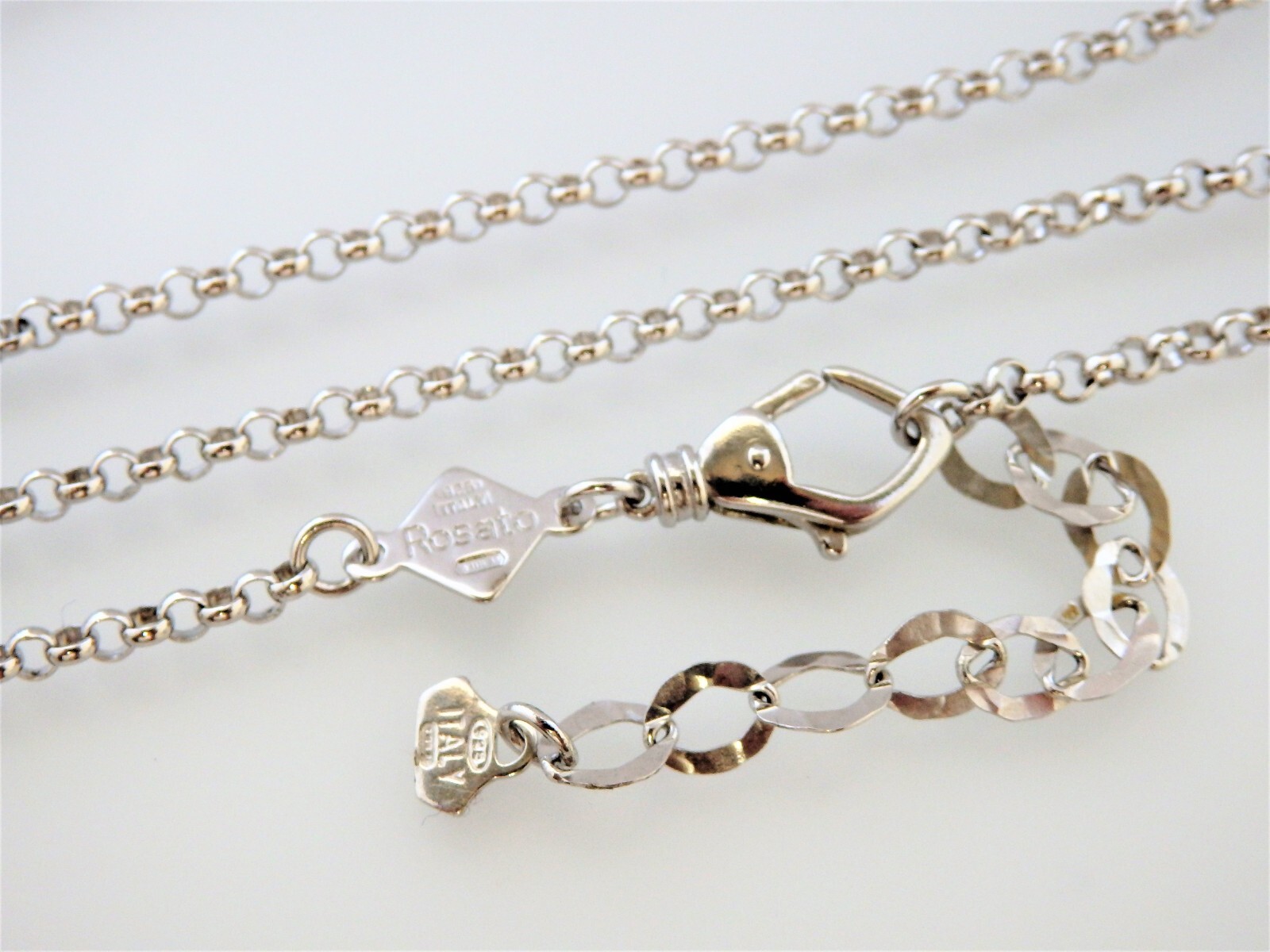 ROSATO Necklace 925 Sterling Silver Rolo link Chain*43.5-49cm*Lobster ...