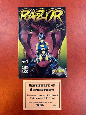 RAZOR #1 COMICS Fathom Press Signed Copy EVERETTE HARTSOE 1992 511/3000 ...