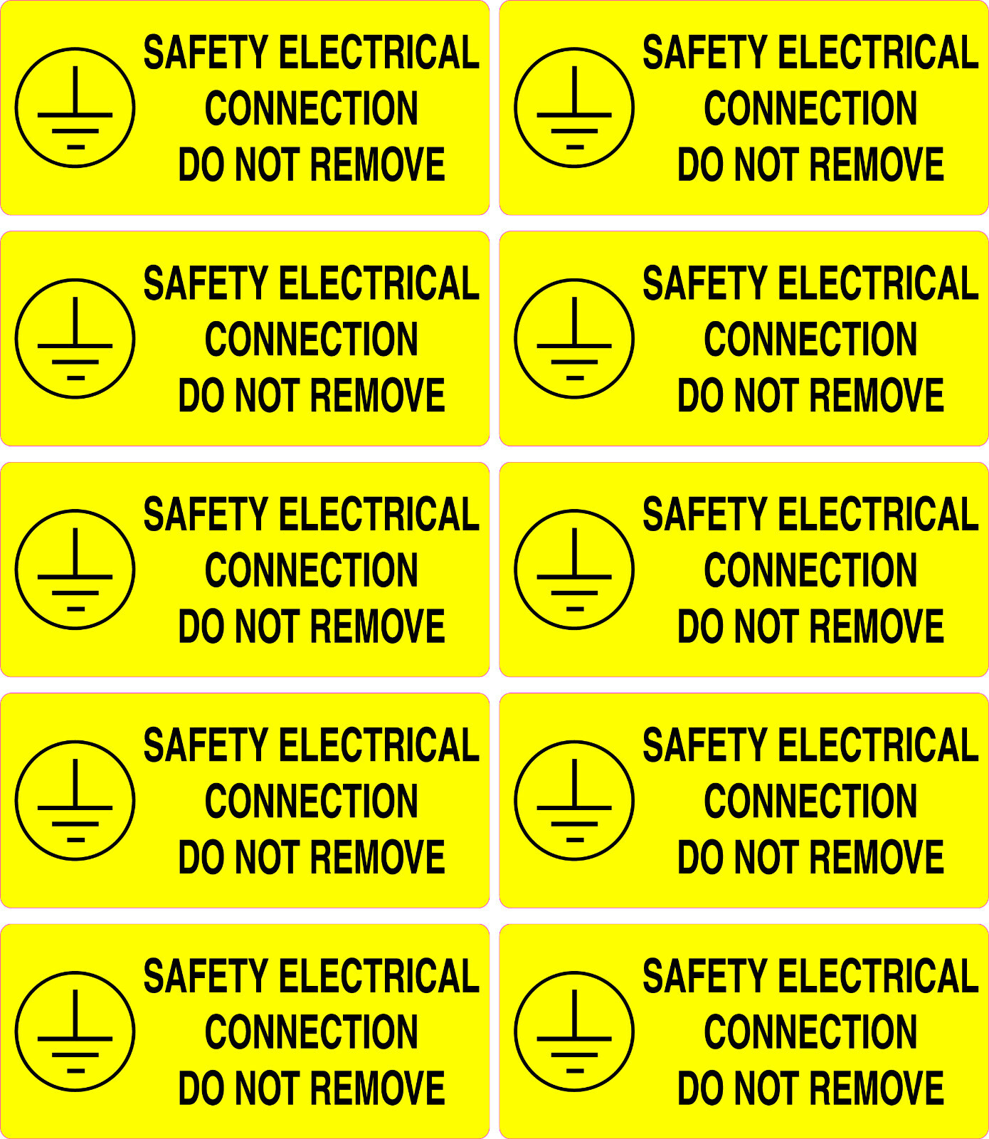 Electrical Warning Labels 230v 240v 400v 415v 440v Electric Shock, High ...