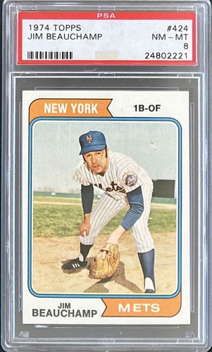 1974 TOPPS #424 JIM BEAUCHAMP PSA 8 NM-MT METS | eBay