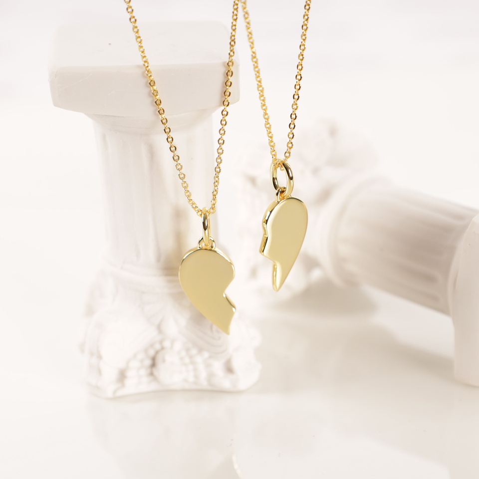 Best Friend Necklace, Gold Heart Necklace, BFF, Friendship Jewellery ...