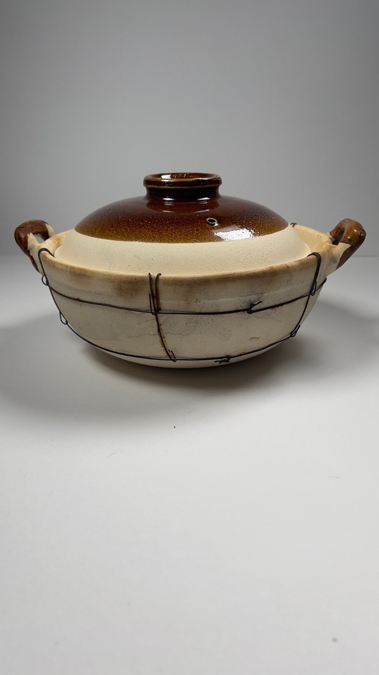 Vintage Pearl Brand Chinese Clay Sand Pot: 2-Handle Slow Cooker w ...