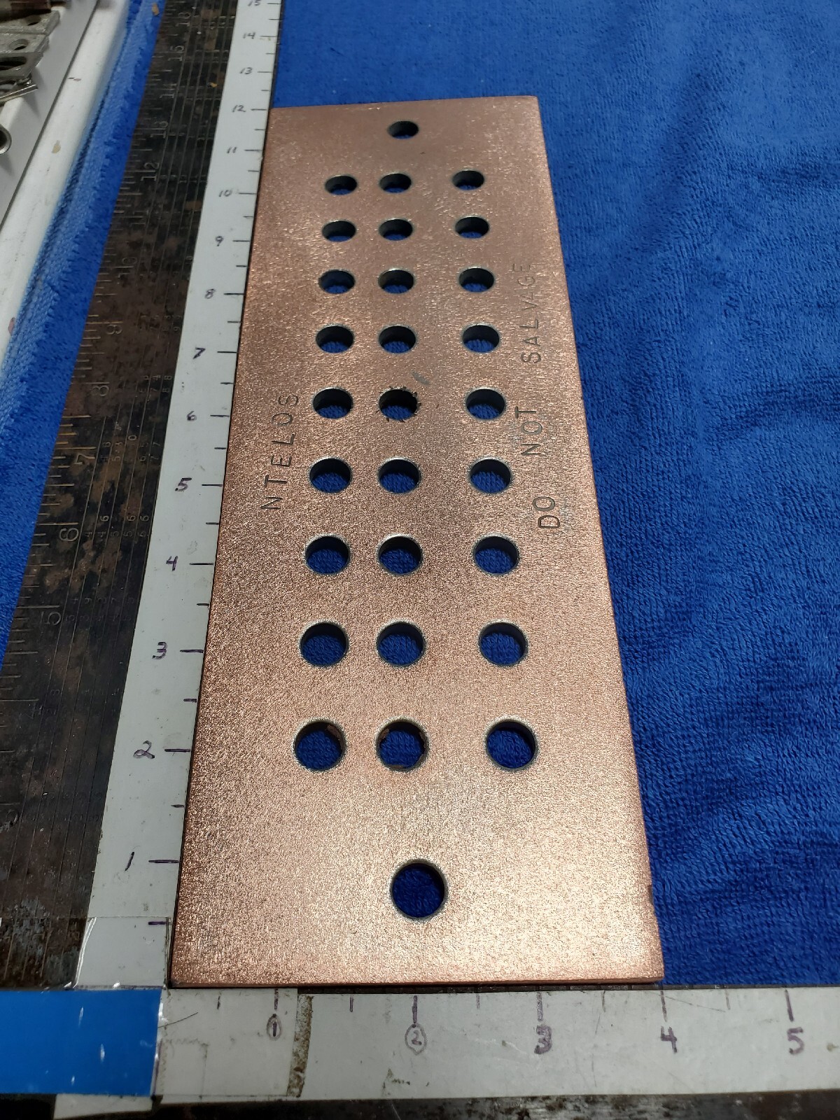 4x12" COPPER Busbar 3/4 Sp, 18 Terminal Ground Bar 3/8 Stud for 1 & 2 ...