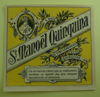 LOT DE 1 ETIQUETTE GRANDE QUINQUINA BOISSONS ALCOOL APERITIF LABEL OLD ...