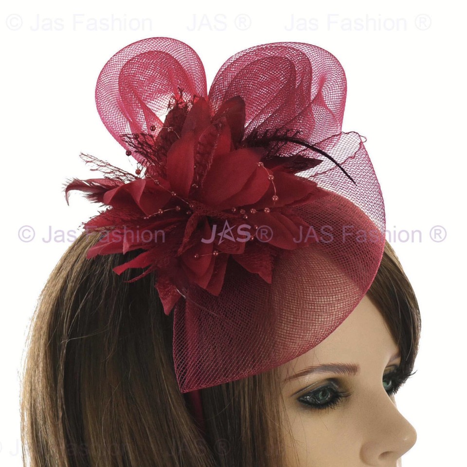 Spring Race Racing Party Melbourne Cup Feather Fascinator Headband Clip ...