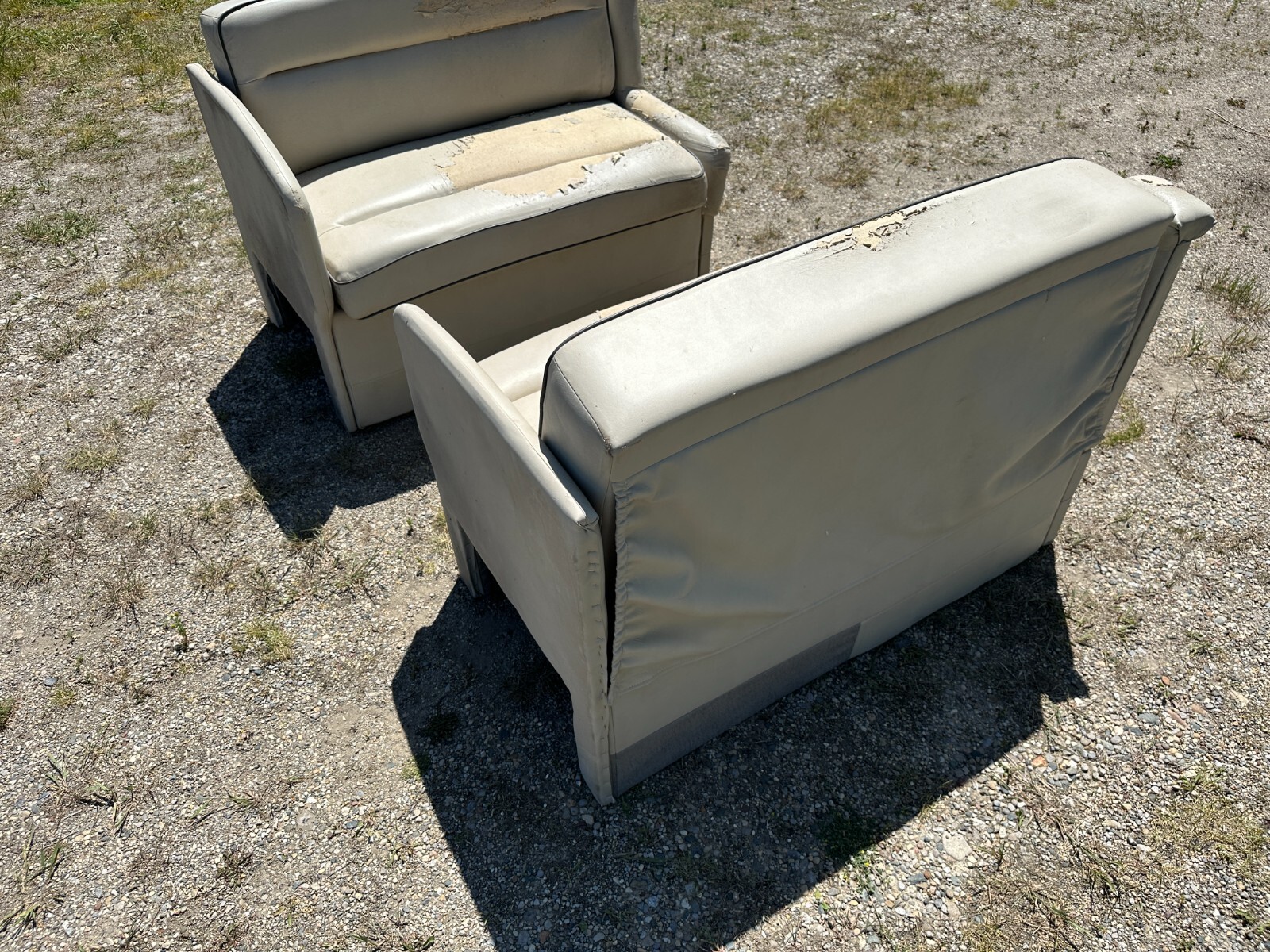 Flexsteel RV Ultraleather Cream Euro Dinette Booth bed Boat Motorhome ...
