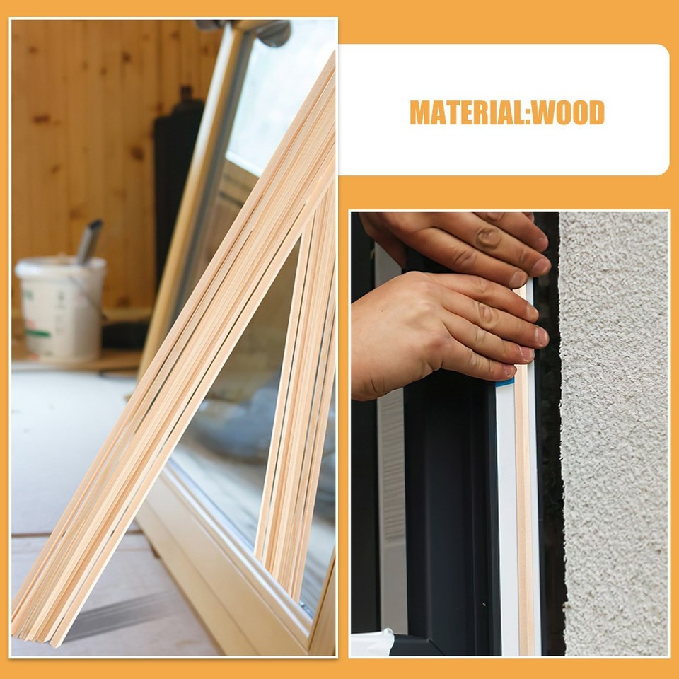 12 Pcs Wooden Window Trim Decorative Molding Screen Modeling Stick ...