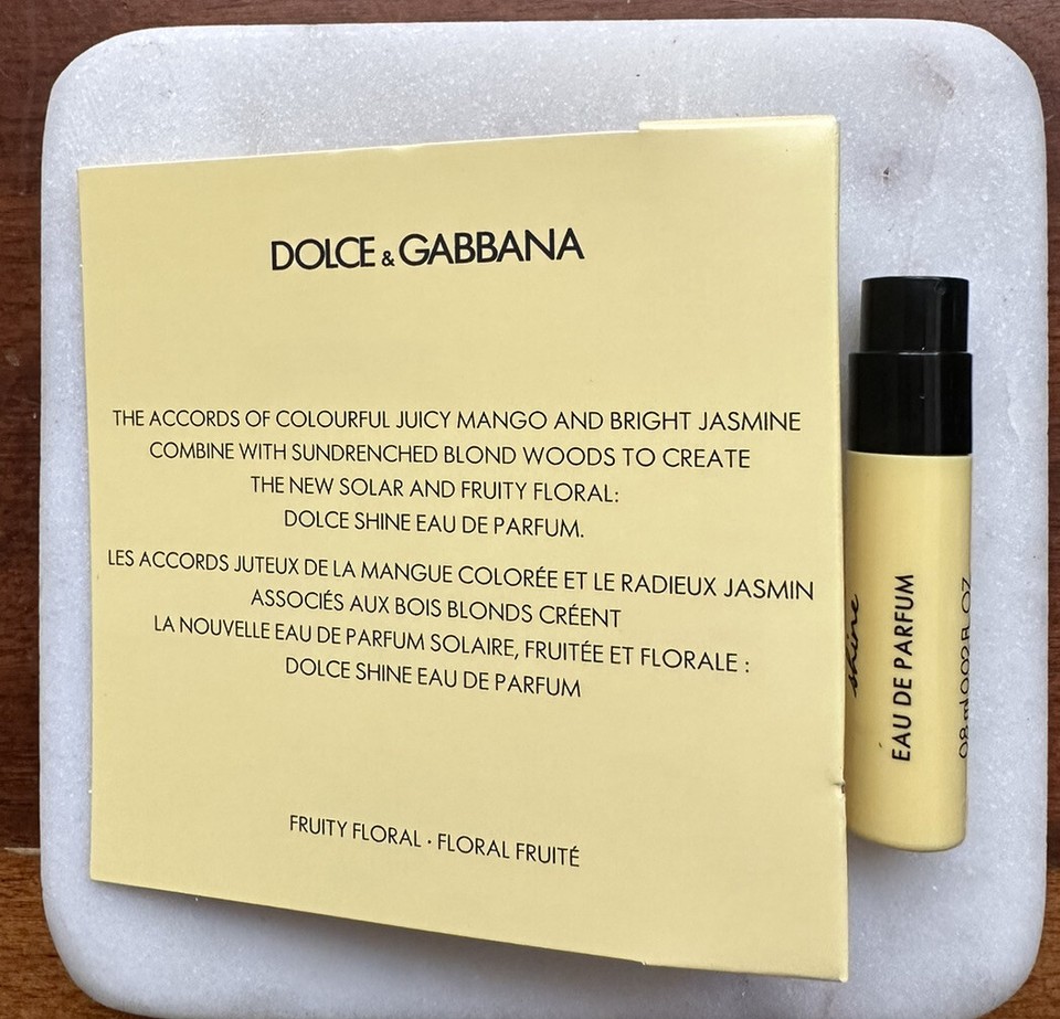 D&G DOLCE & GABBANA DOLCE SHINE EDP .8ml .02fl oz x 1 PERFUME SPRAY ...