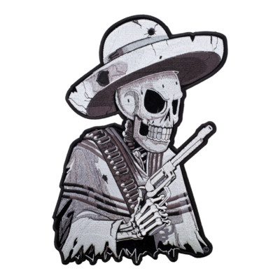 Subdued Mexican Gunslinger Skeleton Patch, Mexican Skull Patches | eBay