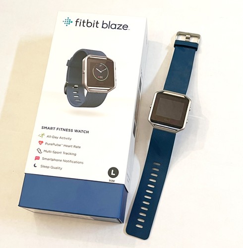 Fitbit Blaze Smart Watch Activity Tracker Fitness Blue Original Box ...