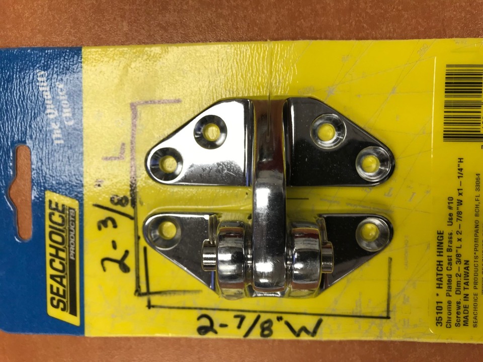 HATCH HINGE SEACHOICE 35101 CHROME BRASS MARINE BOAT HARDWARE engine ...