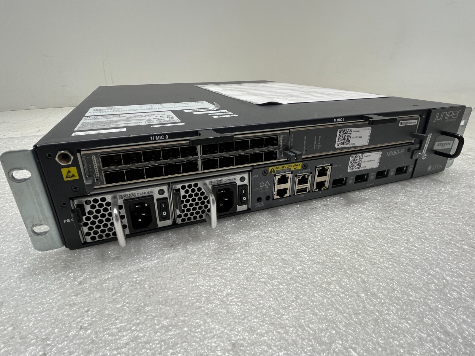 Juniper MX80-P-AC Router MS-MIC-16G MIC-3D-20GE-SFP MX80 PTP (IEEE ...