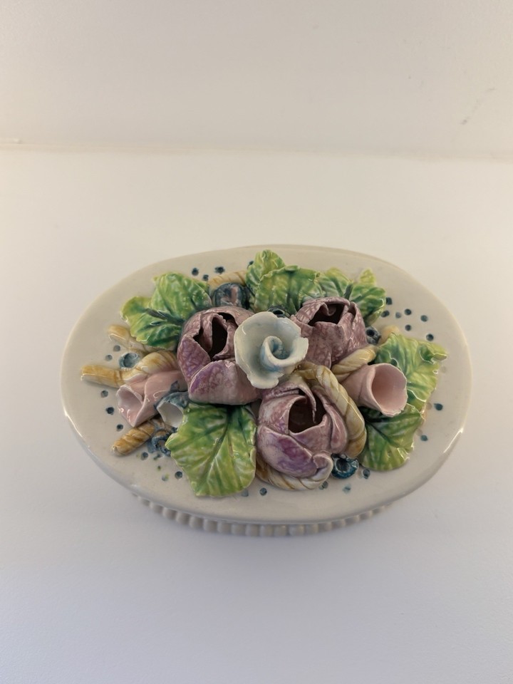 Very Pretty Floral Ceramic Treasure Box. Excellent Condition | eBay UK