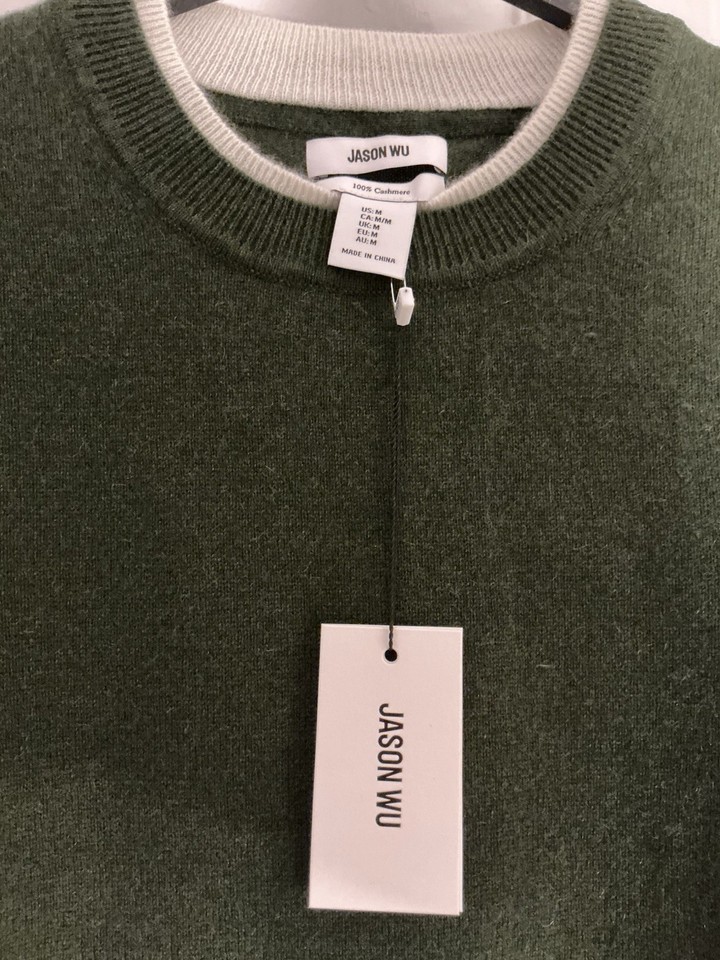 Women's Jason Wu 100%CASHMERE Jumper Size M -Dark Green | eBay