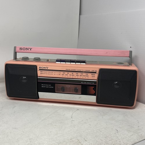 Sony Sound Rider CFS-210 AM/FM Cassette Boombox Rare Peach Pink ...