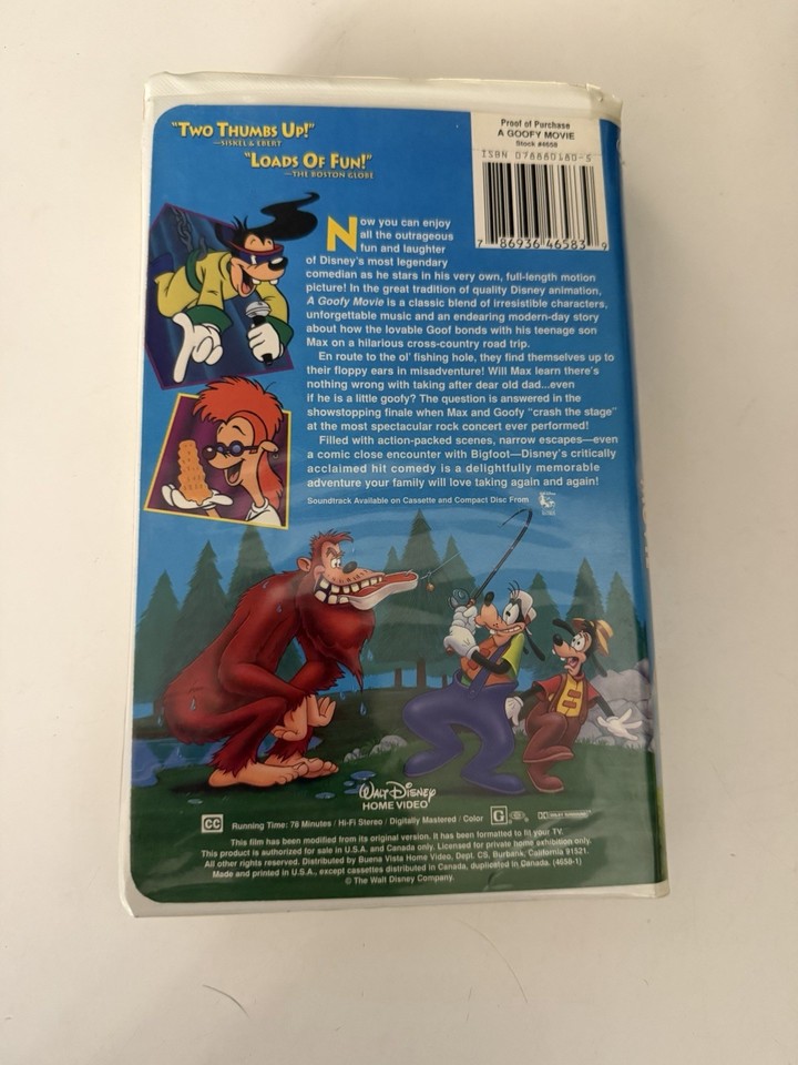 Walt Disney's Pictures Presents A GOOFY MOVIE Video Tape VHS #4658 ...