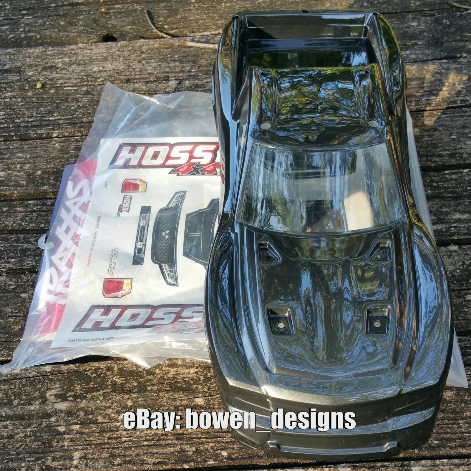 Traxxas Custom Painted RC Body 4x4 Hoss VXL Tamiya Gun Metal Black ...