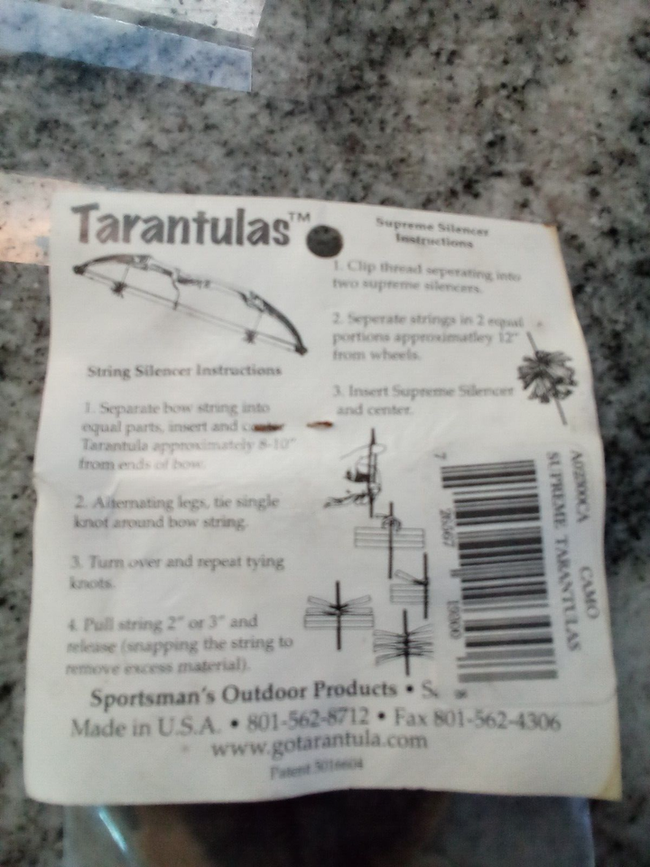 Vintage Tarantulas Outdoor Bow String Silencers, 2 pcs. | eBay