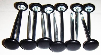 12 Pieces Prong Back Upholstery Buttons Black Vinyl Choice Of Size | eBay