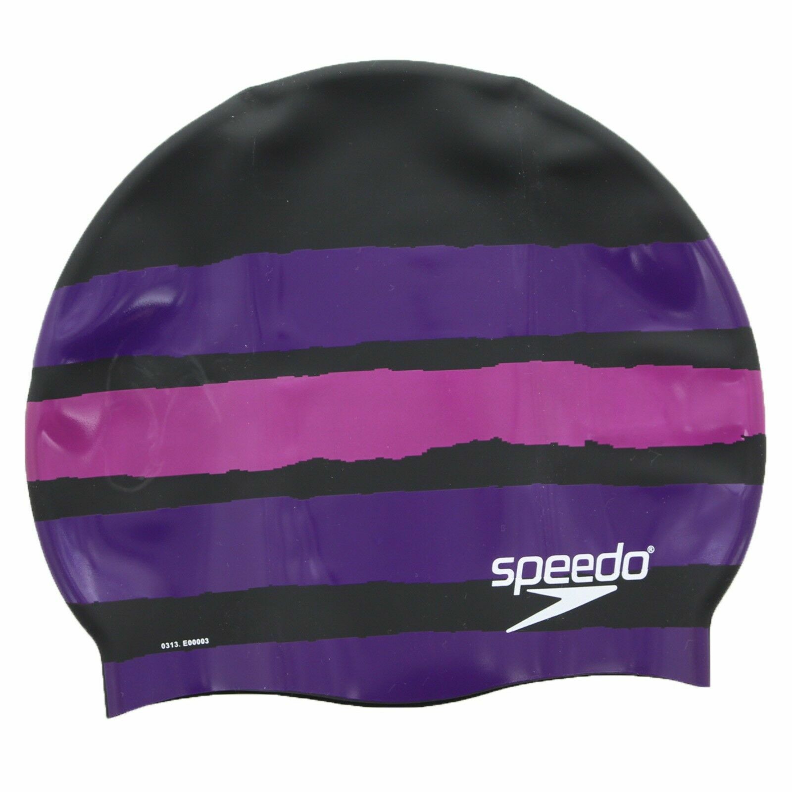 Speedo Swim Cap Adult Unisex Silicone Competition Swimming Black Purple ...