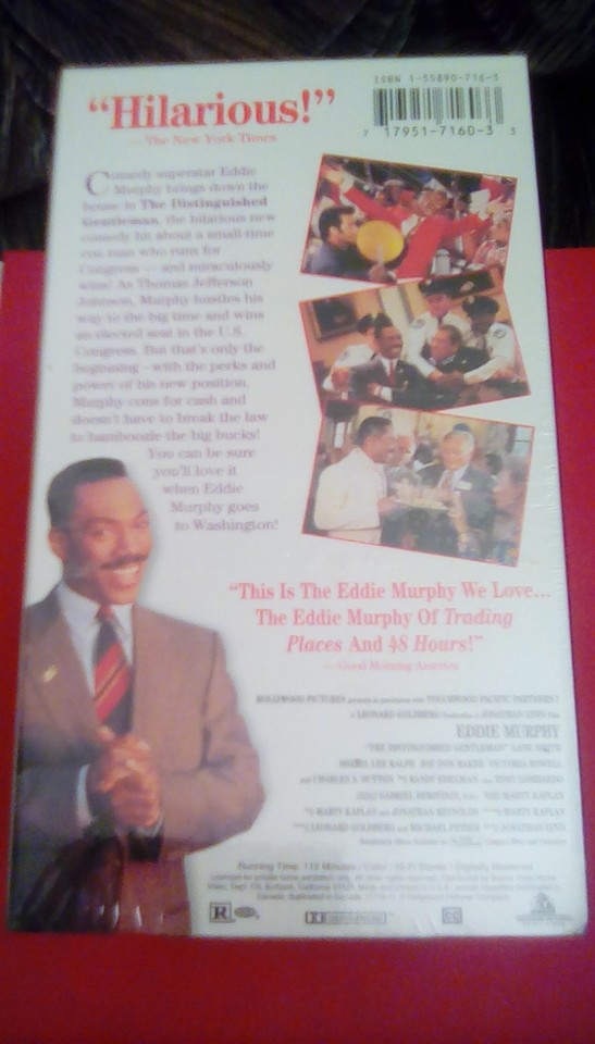 The Distinguished Gentleman VHS comedy Eddie Murphy Joe Don Baker Lane ...