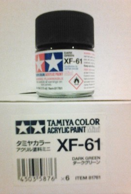 Tamiya acrylic paint XF-61 Dark Green 10ml Mini. | eBay