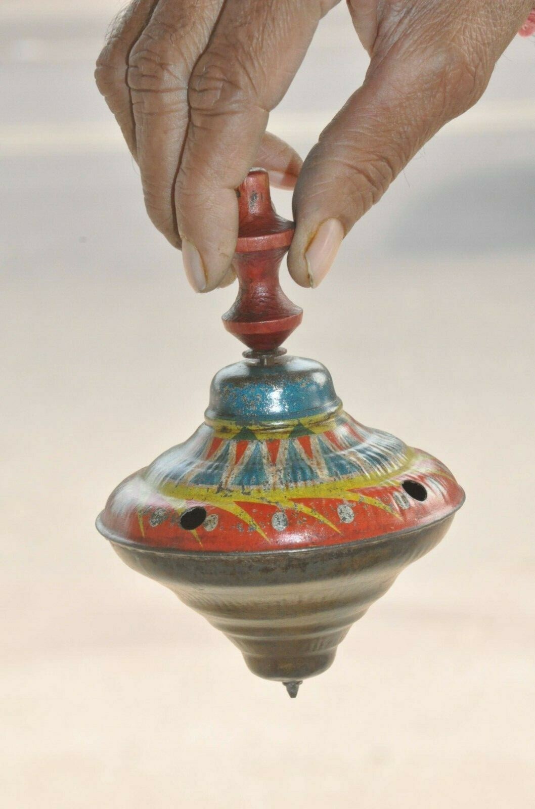 Vintage Big & Small Fine Colorful Litho Mechanical Spinner/Top Tin Toy ...