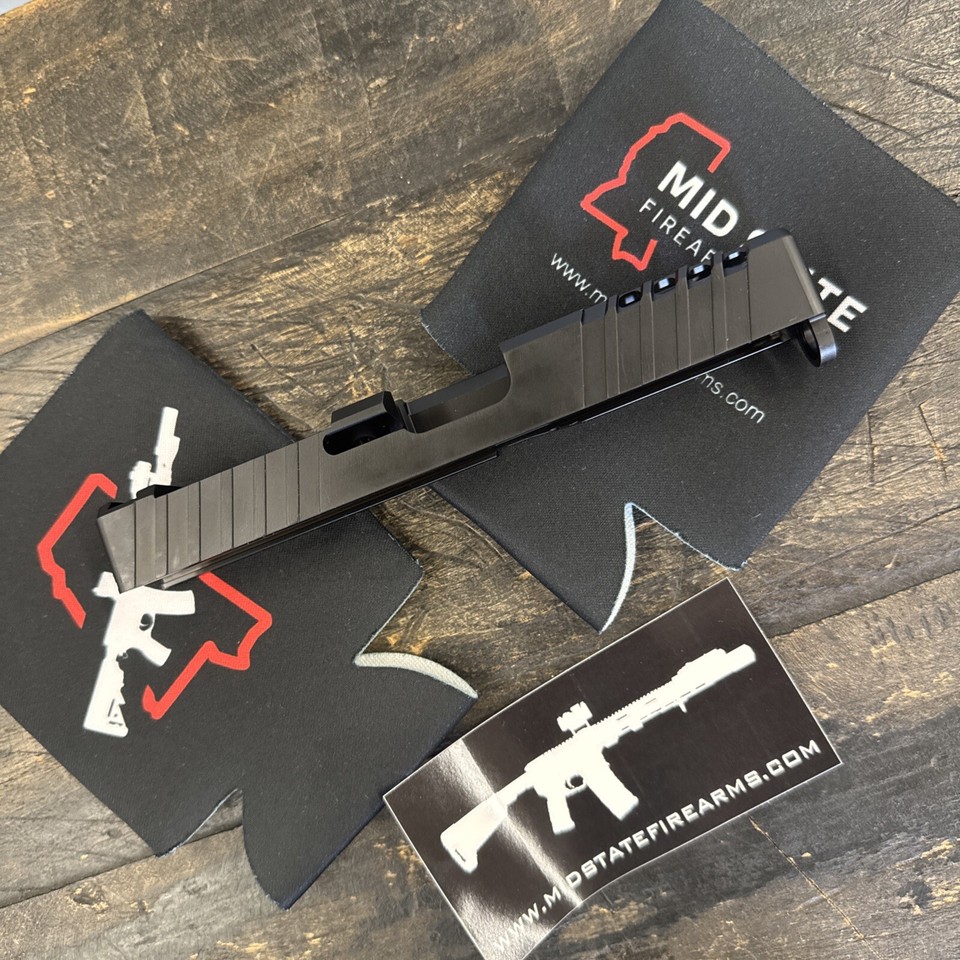 Gen3 rmr Milled slide for glock 19 With Window Ports, Serrations, Black ...