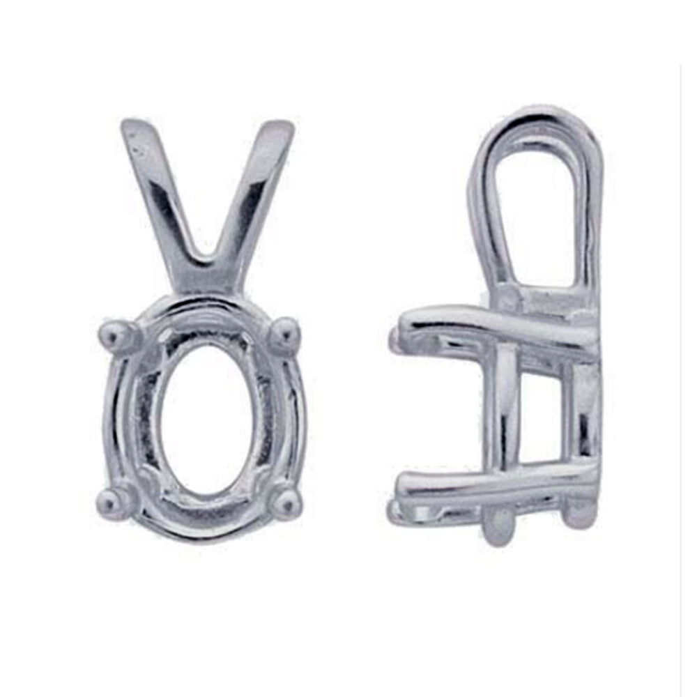 9x7mm-16x12mm OVAL ROUND 925 STERLING SILVER PRE-NOTCHED PENDANT ...