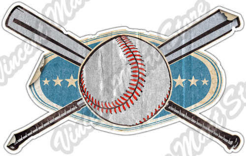 Baseball Grunge Retro Sport Pitcher Ball Car Bumper Vinyl Sticker Decal ...