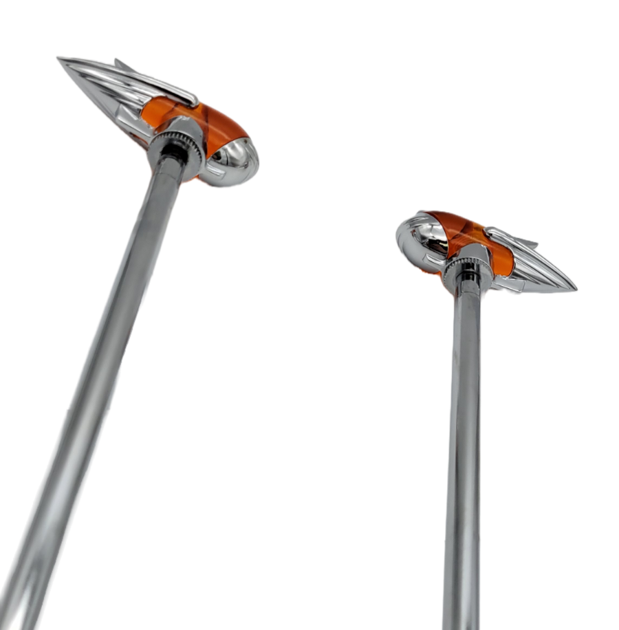 Pair Vintage Style Amber Lighted Fender Guides For Cars / Trucks | eBay