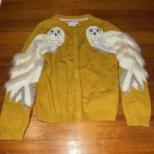 Mini Boden Harry Potter Hedwig Owl Cardigan Sweater 8-9 Years Golden ...